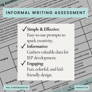Informal Writing Assessment | Pre-kindergarten Pre-k | Narrative ...