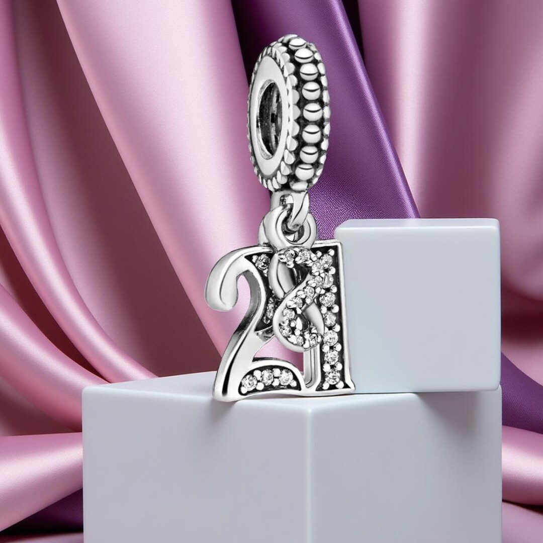 21st Celebration Dangle 21st Birthday Charm Rhinestone Dangle Charms ...