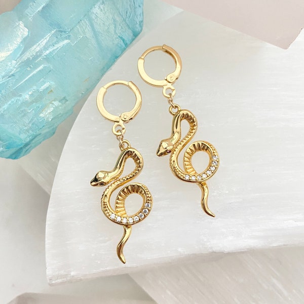 Gold Snake Earrings - Etsy