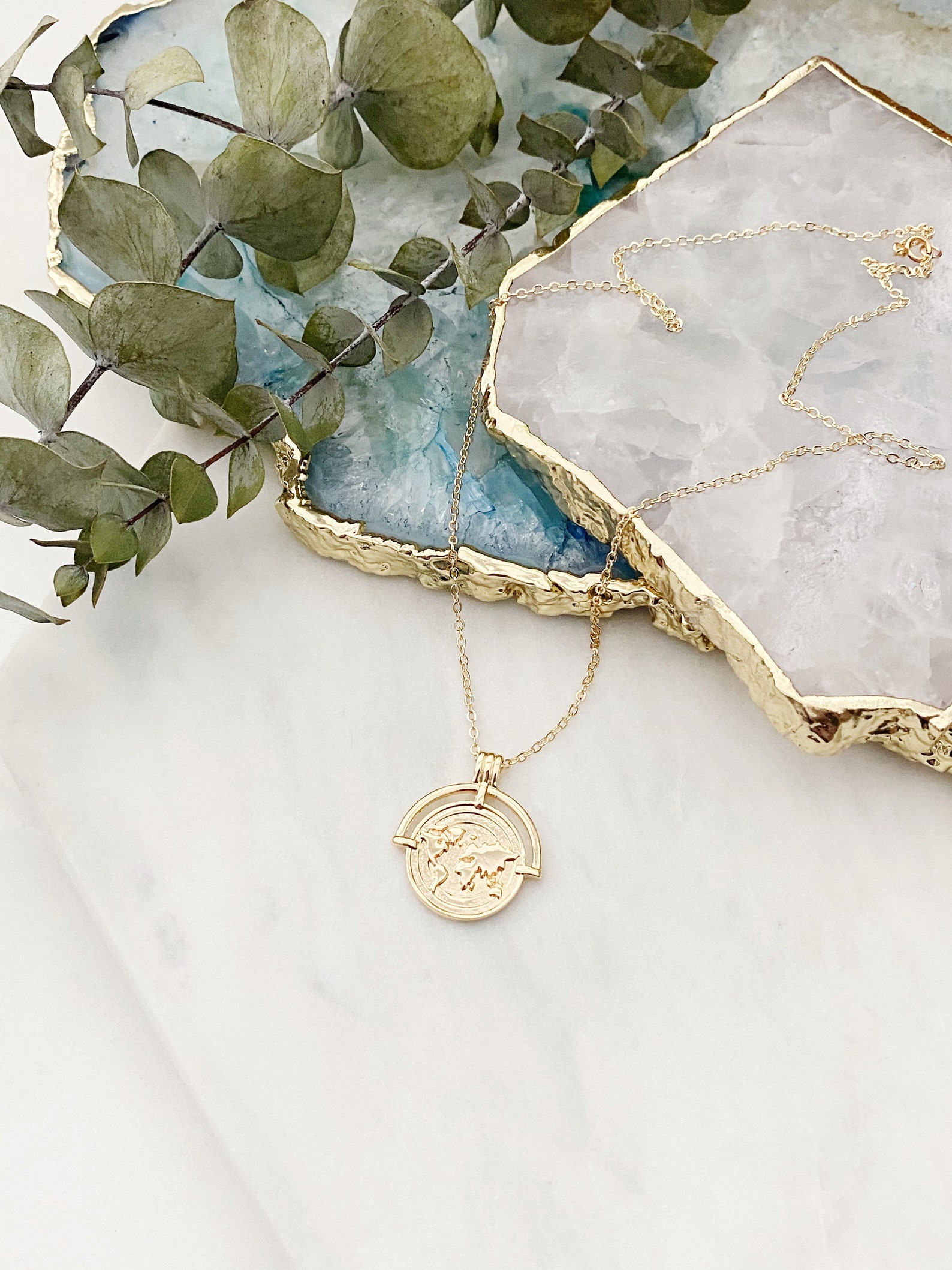 Gold Filled Earth Necklace / Gold Earth Medallion / Gold Globe - Etsy