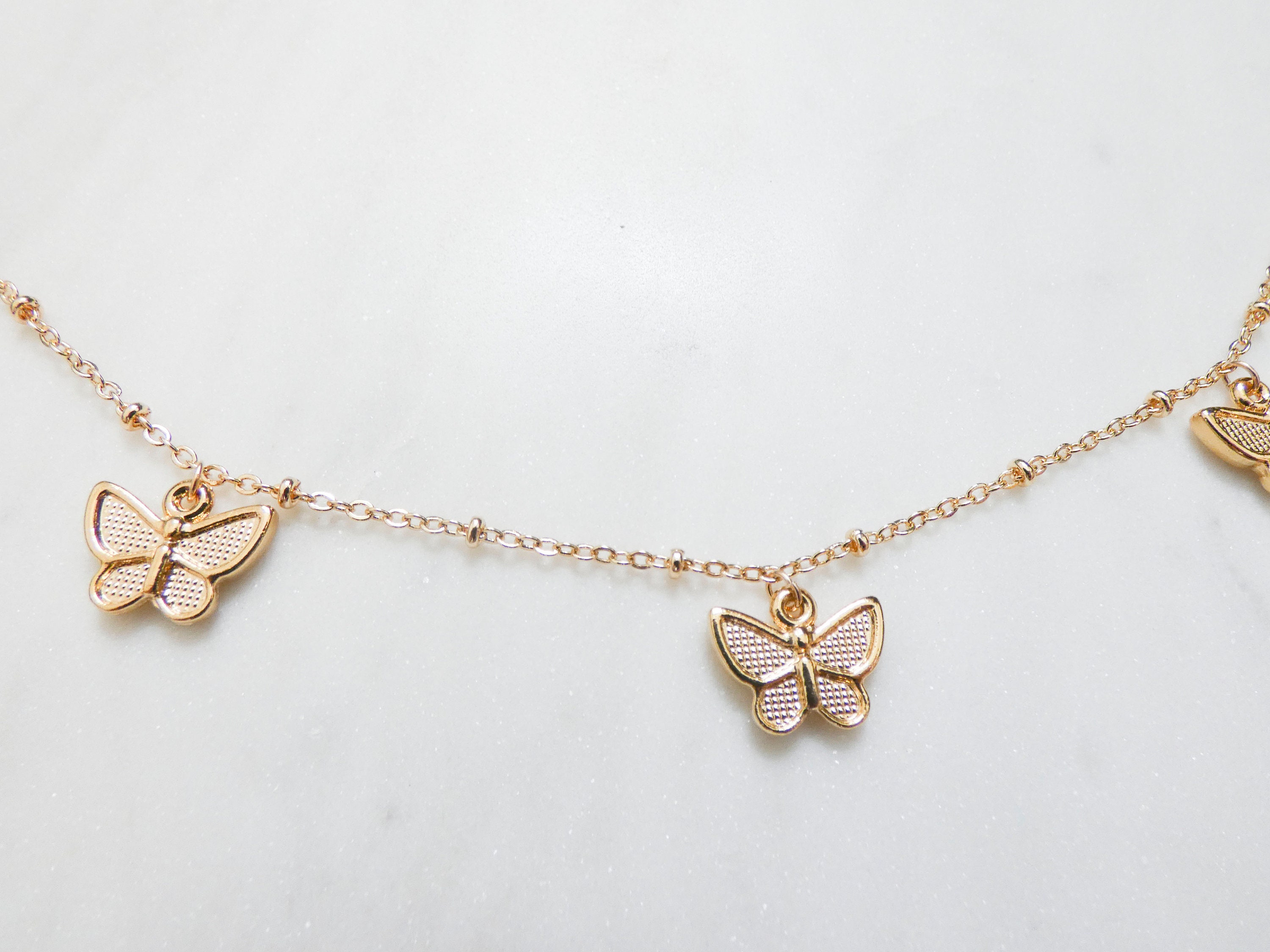 Gold Butterfly Necklace / Butterfly Charm Necklace / Gold | Etsy
