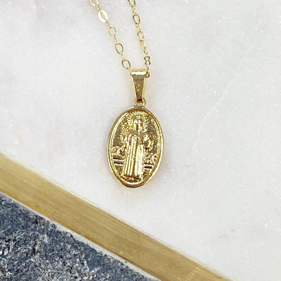 Gold Saint Coin Necklace / Gold Coin Necklace / Religious | Etsy