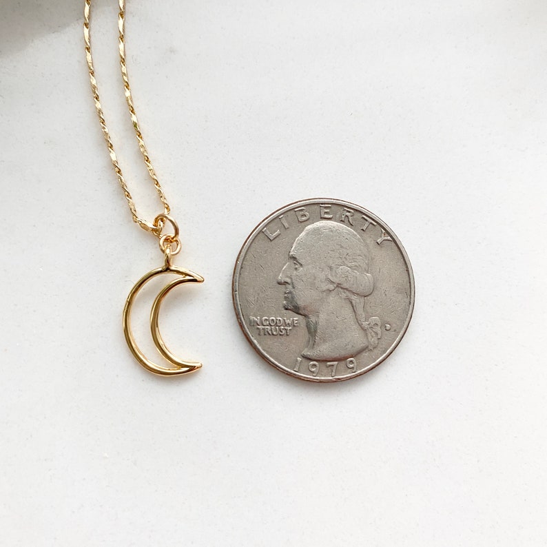 Gold Moon Necklace / Simple Gold Moon Necklace / Small Moon Necklace ...