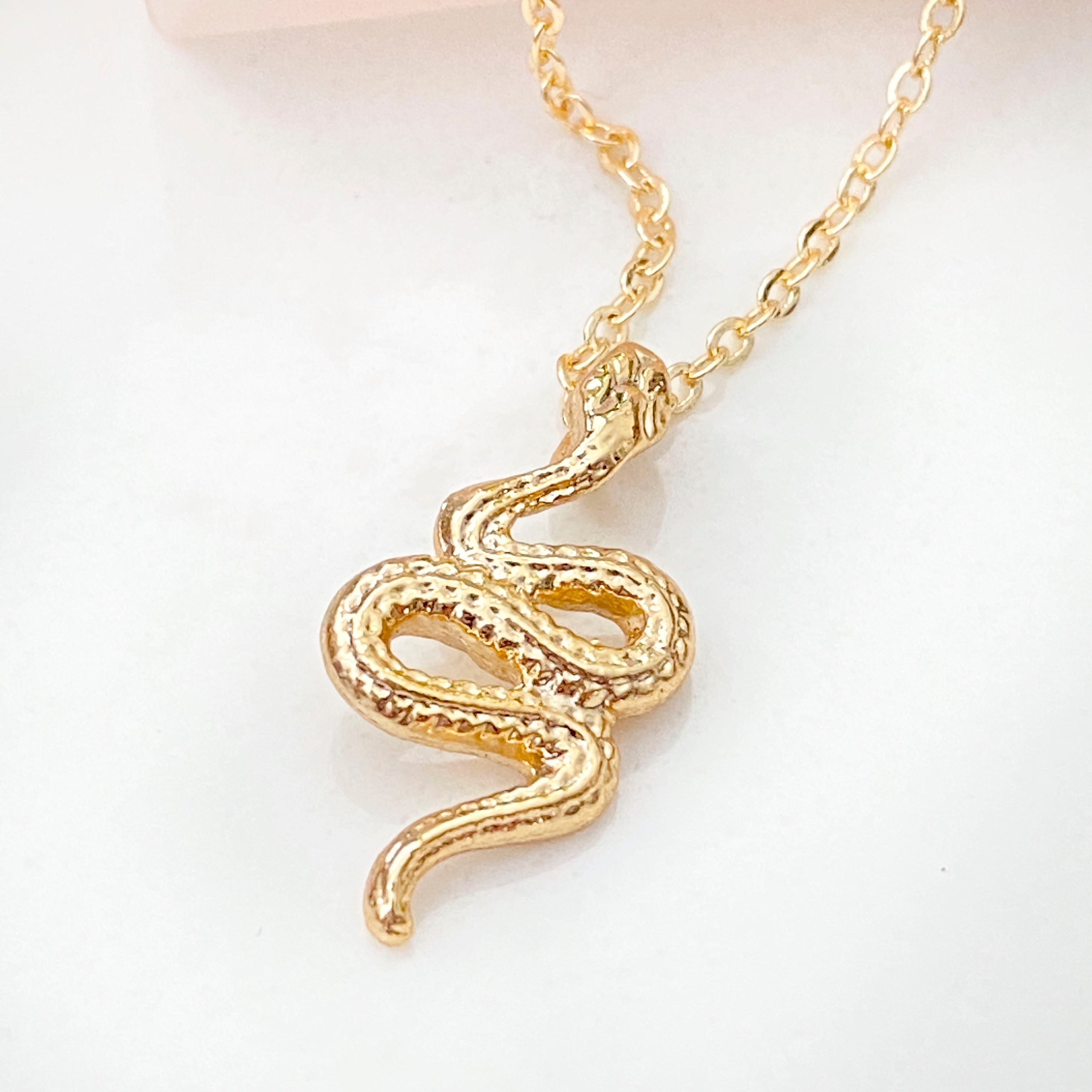 Gold Snake Necklace / Gold Snake Charm Necklace / Snake | Etsy Gold Snake Necklace / Gold Snake Charm Necklace / Snake | Etsy