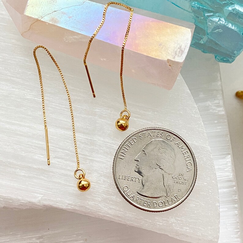 Gold Threader Earrings / Chain Thread Earrings / Simple Gold - Etsy