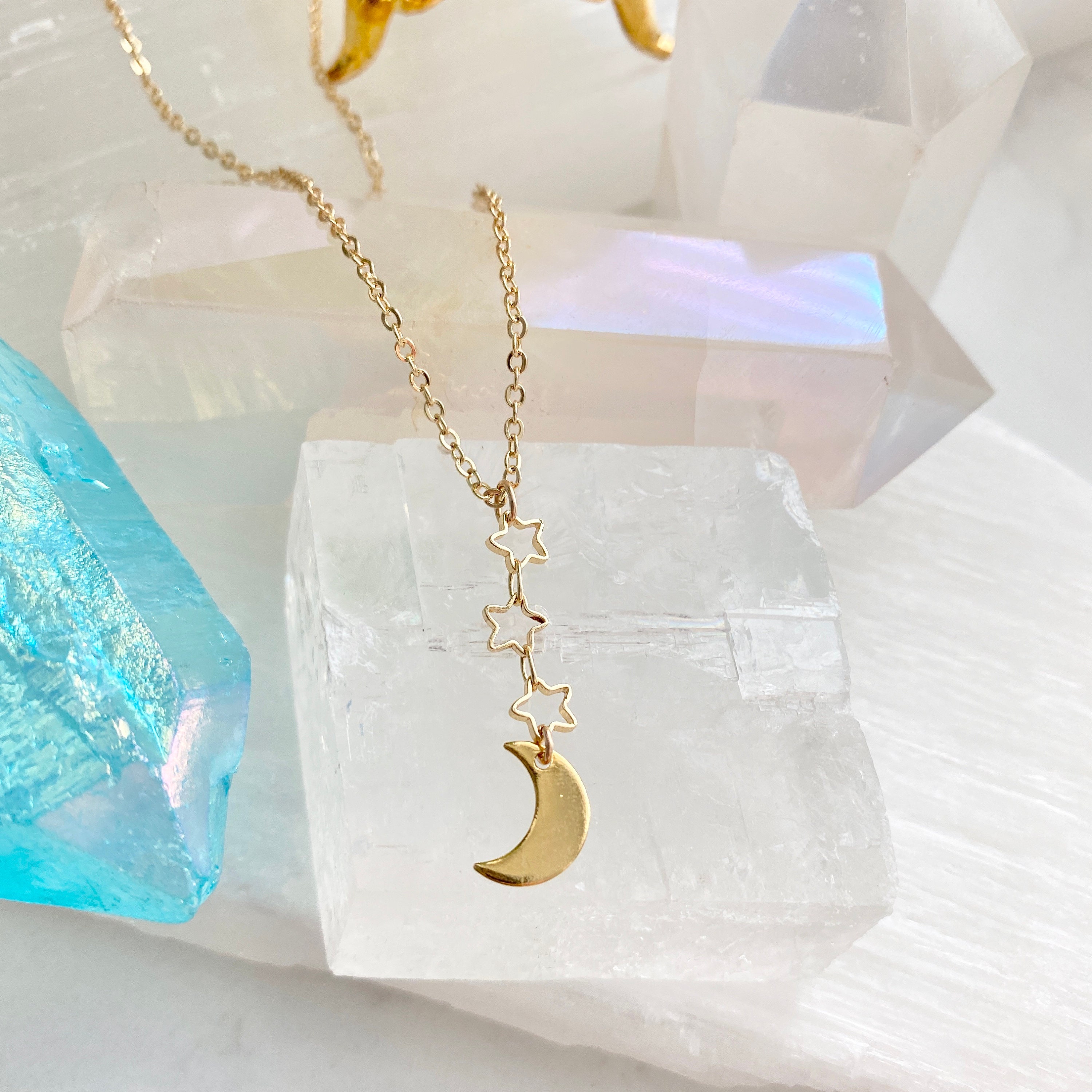 Moon and Star Necklace / Gold Moon Necklace / Moon Necklace / Gold Star ...