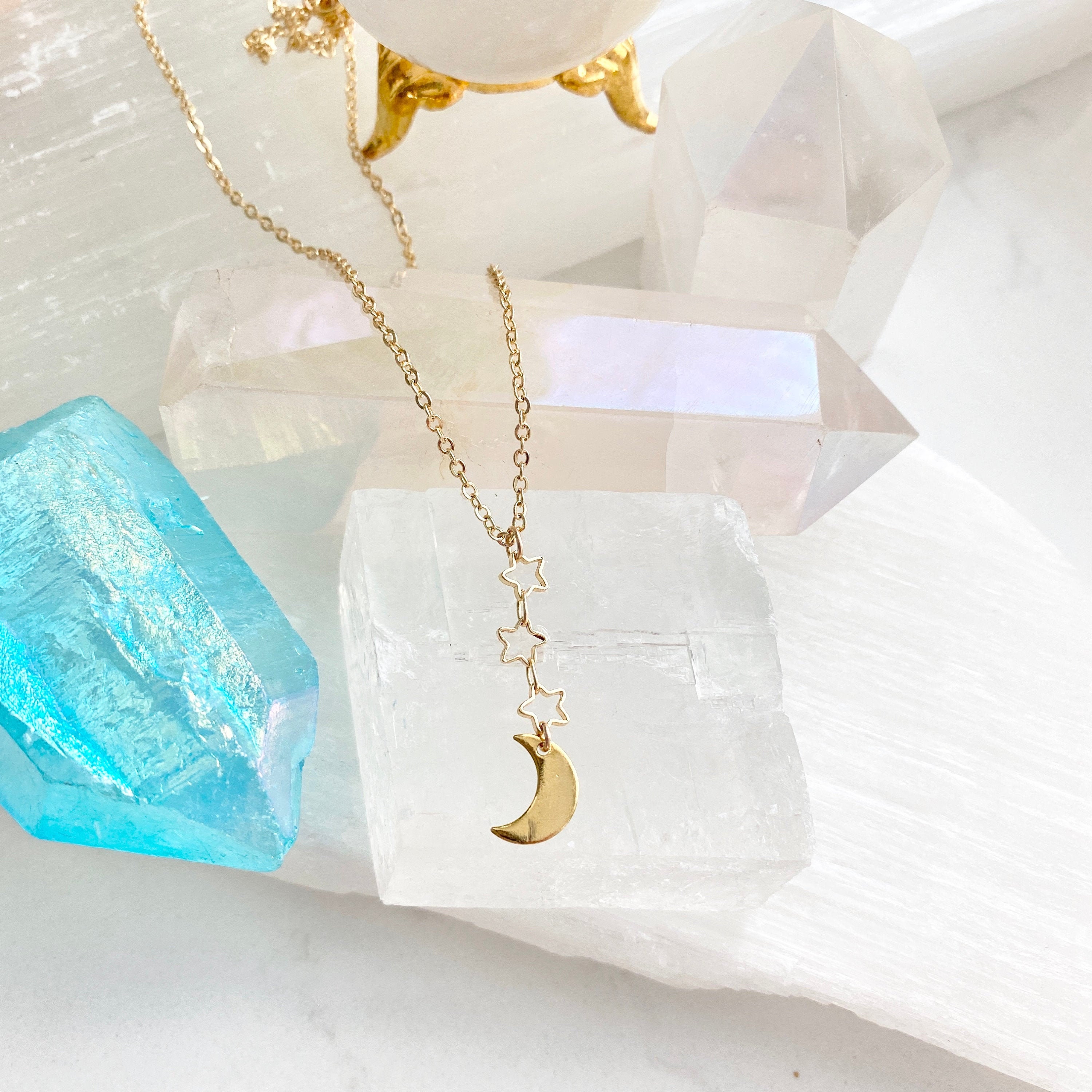Moon and Star Necklace / Gold Moon Necklace / Moon Necklace / Gold Star ...
