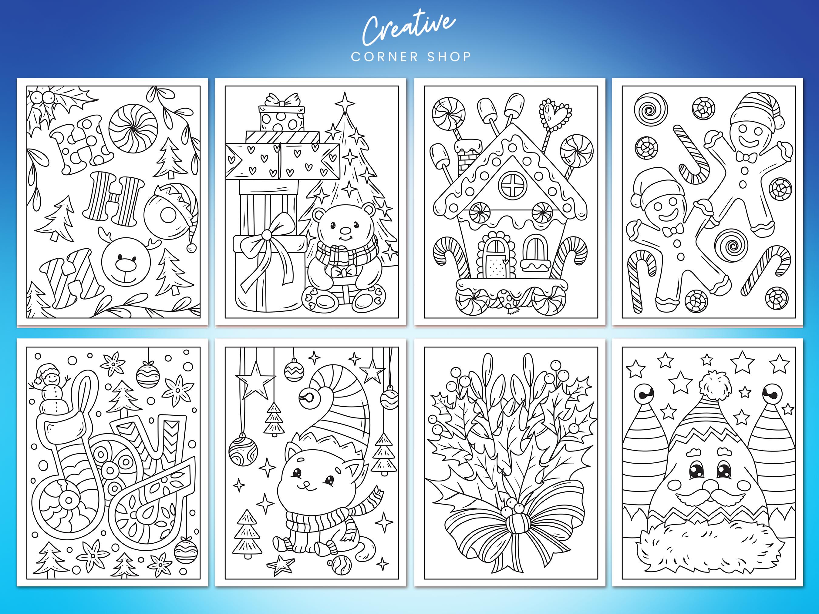 Bold and Easy Christmas Coloring Book, Printables, Set 2 of 20 Pages - Etsy