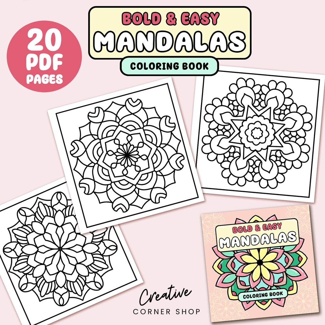 20 Pages of Bold and Easy Mandalas - Part 2, Creative Relaxation for ...