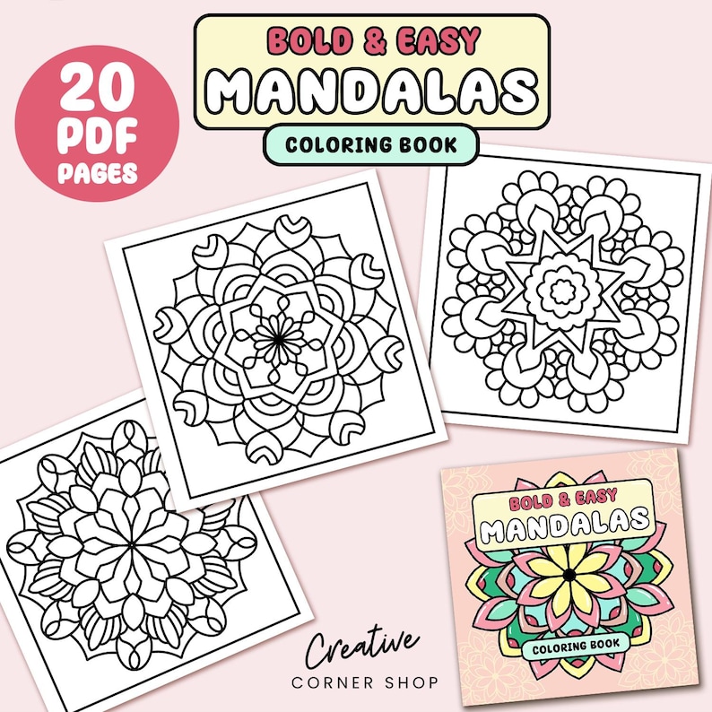 20 Pages of Bold and Easy Mandalas - Part 2, Creative Relaxation for ...