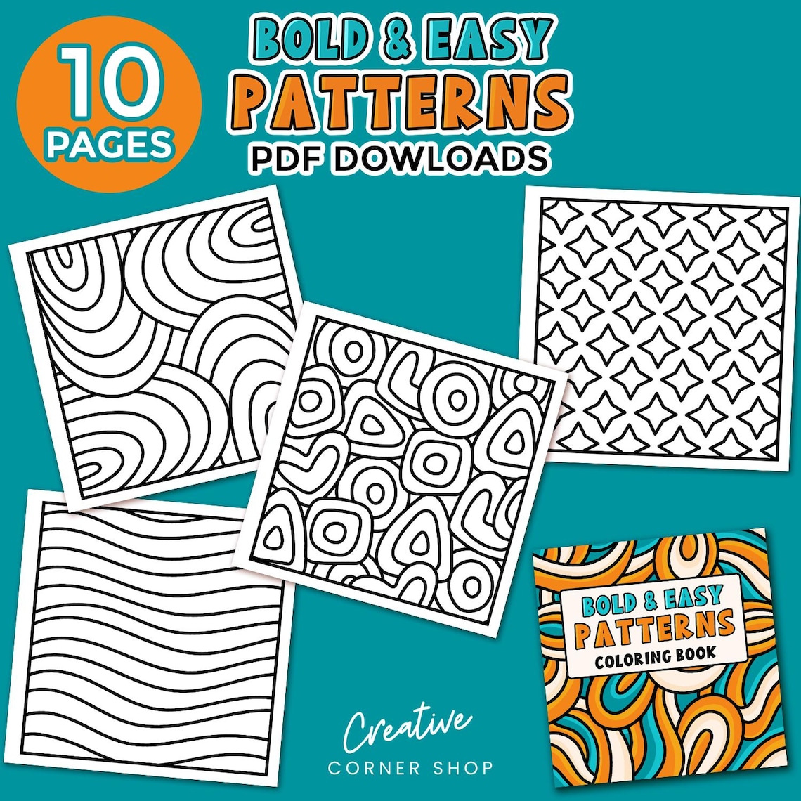 10 Pages of Bold and Easy Patterns - Part 1, Creative Relaxation for ...