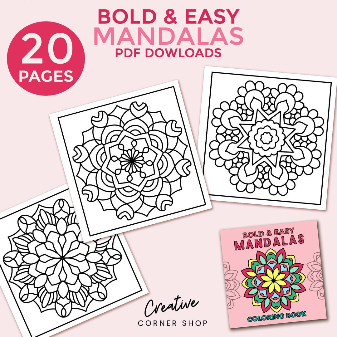 20 Pages of Bold and Easy Mandalas Part 2, Creative Relaxation for All ...
