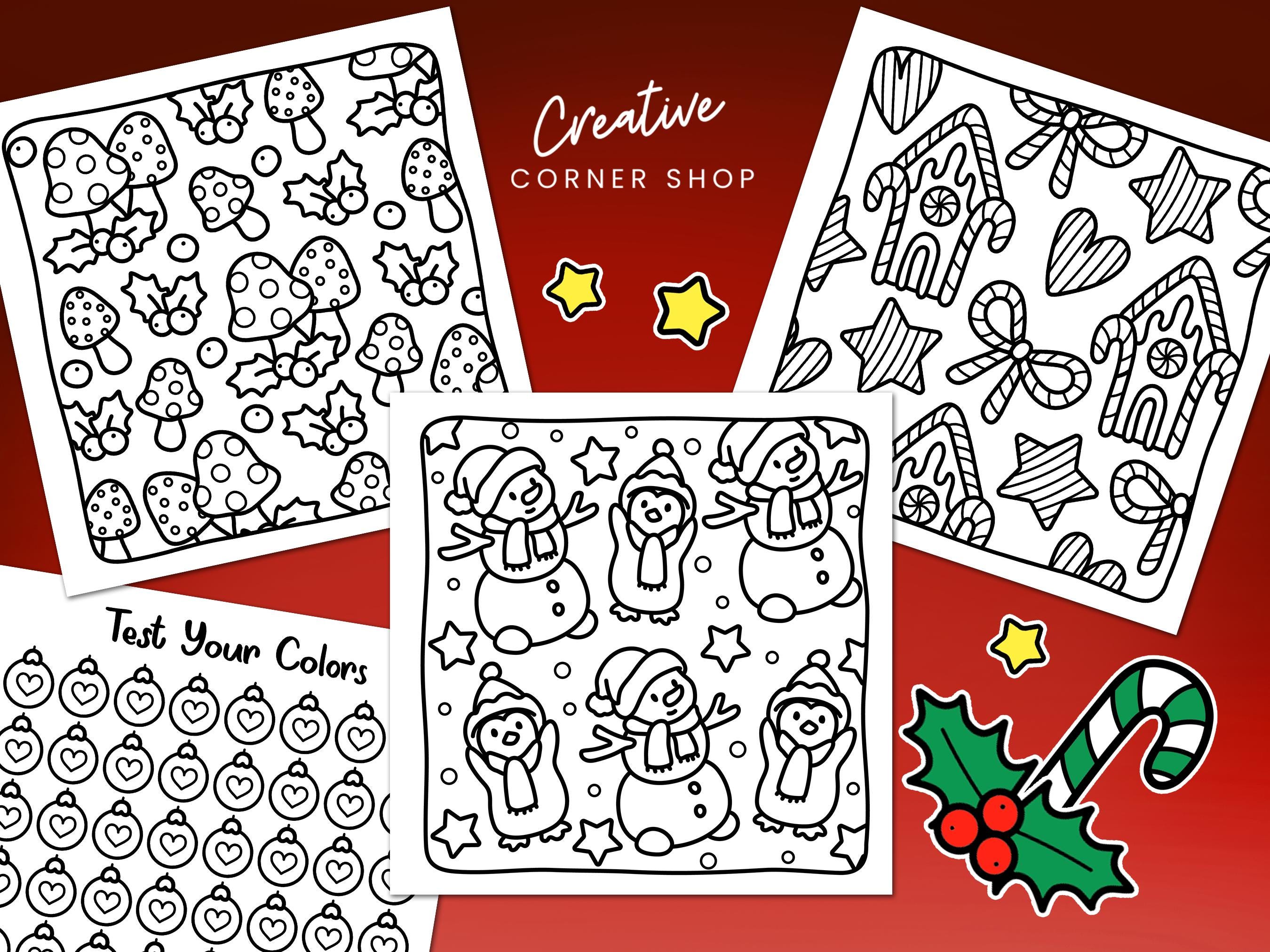 10 Christmas Patterns Coloring Pages Set 2 - Etsy
