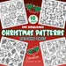 10 Christmas Patterns Coloring Pages Set 2 - Etsy
