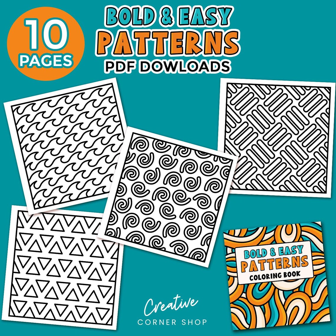 10 Pages of Bold and Easy Patterns - Part 3, Creative Relaxation for ...