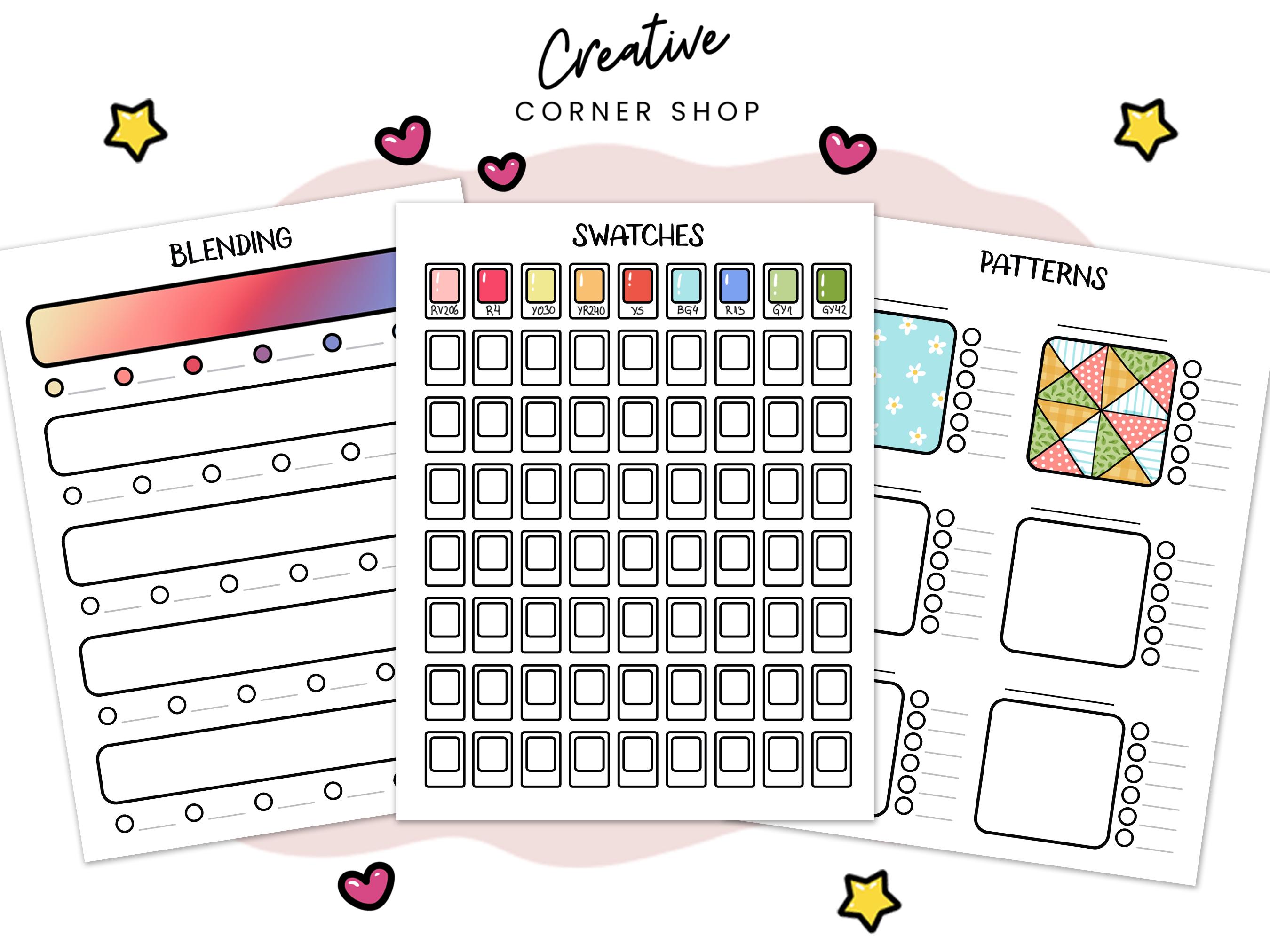 Coloring Practice Pages and Swatches, Master Patterns, Techniques and ...