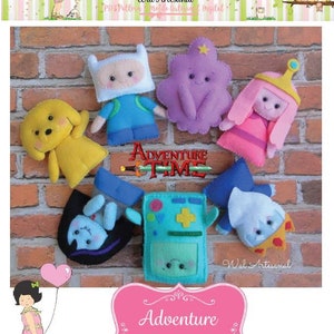 Adventure Time - PDF Pattern - Cute Felt - Nursery Mobile, Baby Mobile ...