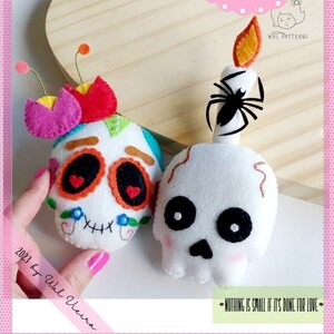 Sugar Skull - Felt Pattern - Day of the Dead - Halloween Decor ...