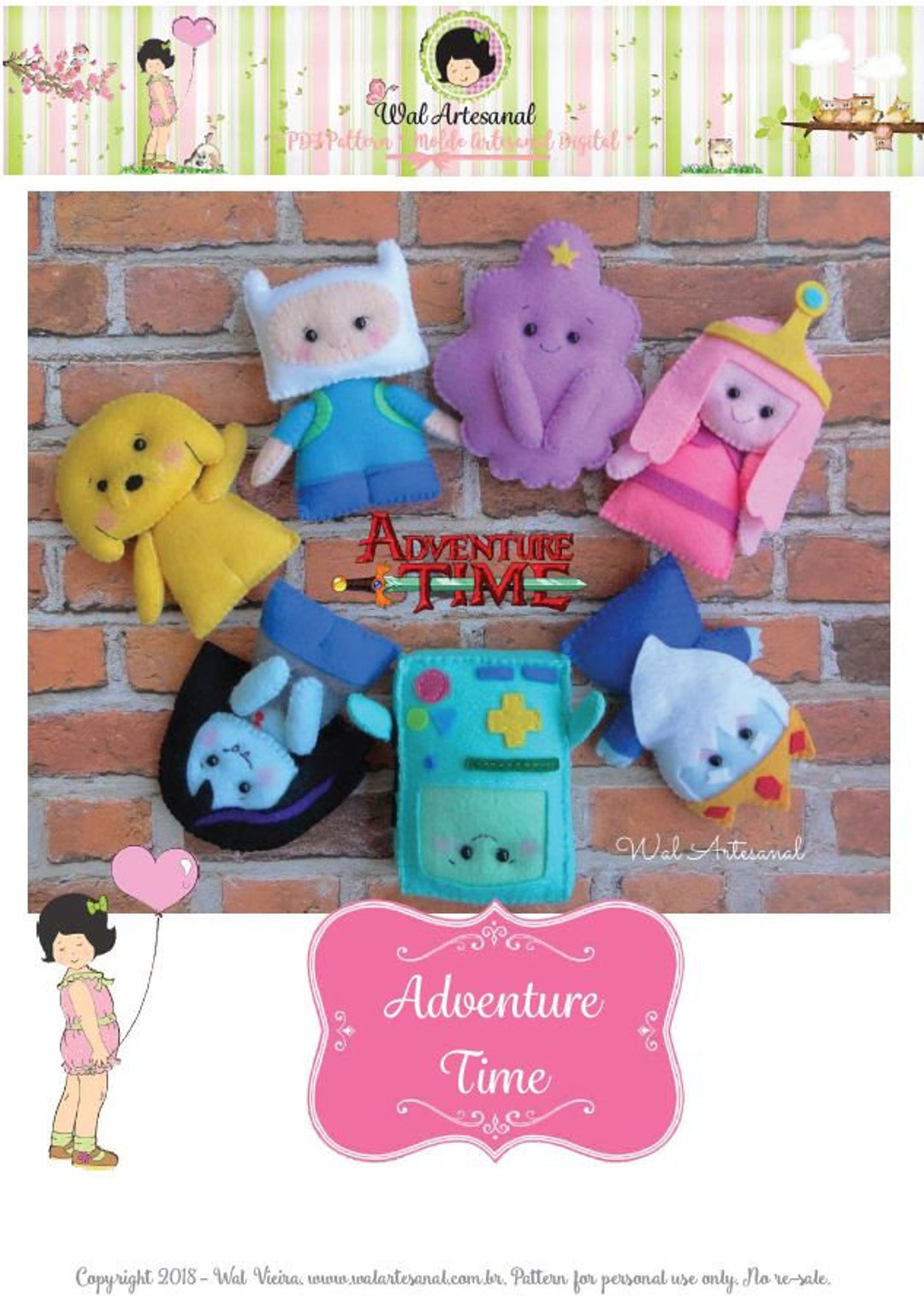 Adventure Time PDF Pattern Cute Felt Nursery Mobile, Baby Mobile and ...