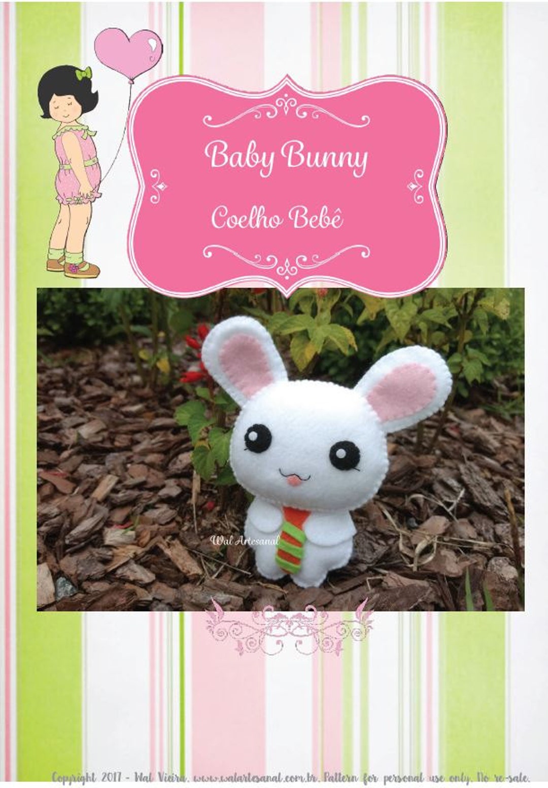 Felt Baby Bunny - PDF Pattern - DIY - Sweet Rabbit - Etsy