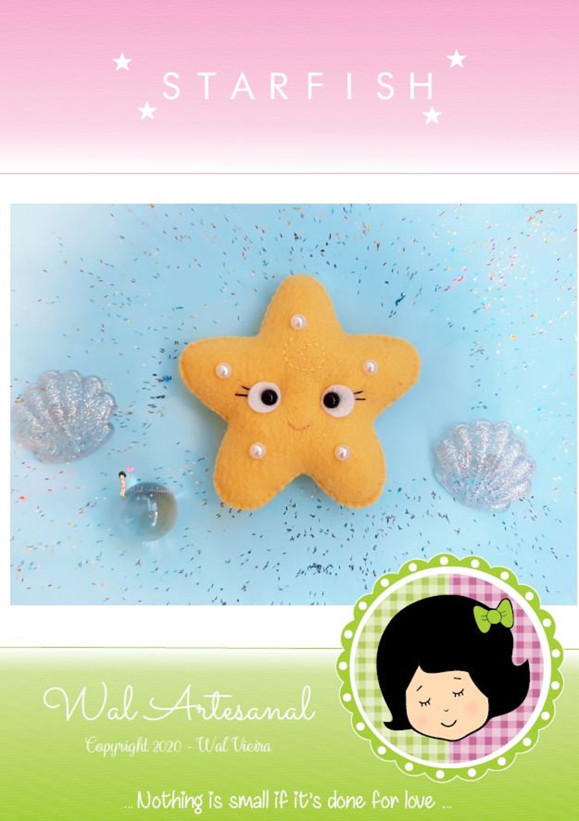 Starfish Felt PDF Pattern Sea Life Ocean Toys Seaweed | Etsy