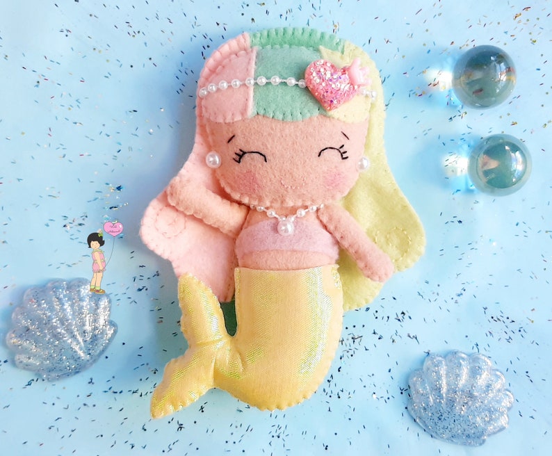 Little Mermaid PDF Pattern Felt Pattern Tutorial Sea - Etsy