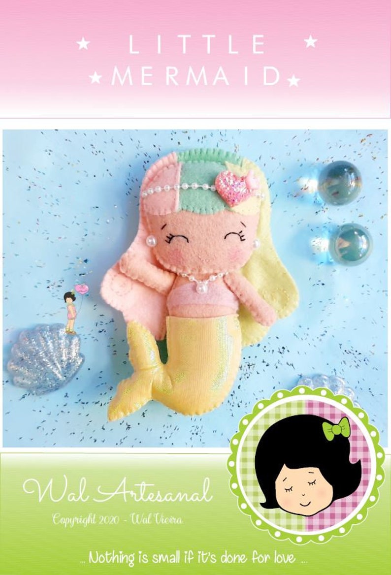 Little Mermaid PDF Pattern Felt Pattern Tutorial Sea | Etsy