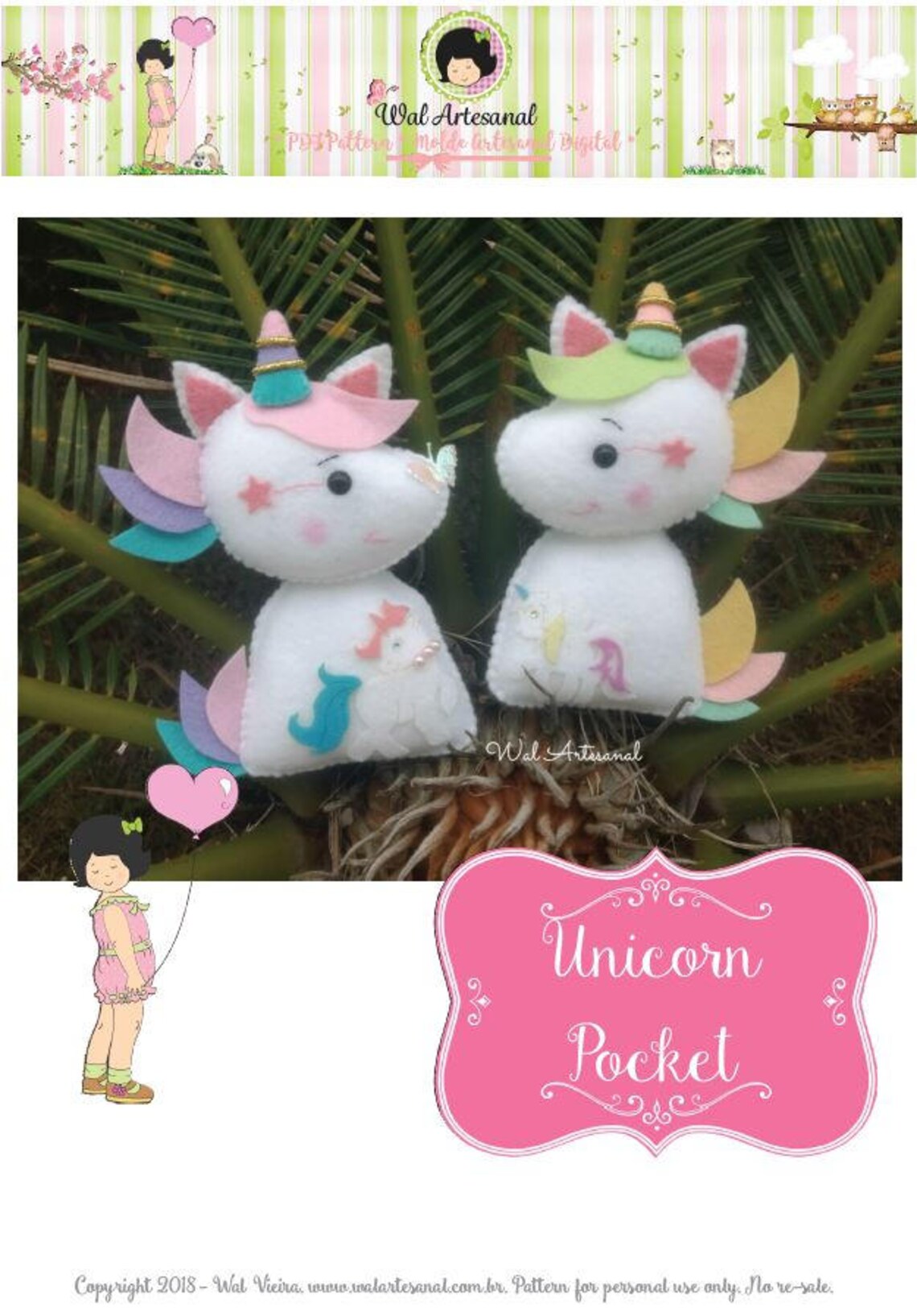 Felt Unicorn PDF Pattern Cute Toy - Etsy