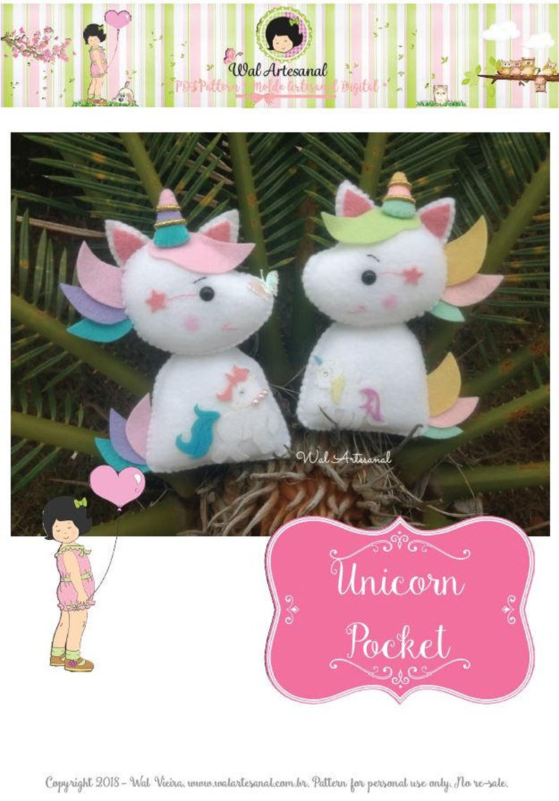 Felt Unicorn PDF Pattern Cute Toy - Etsy