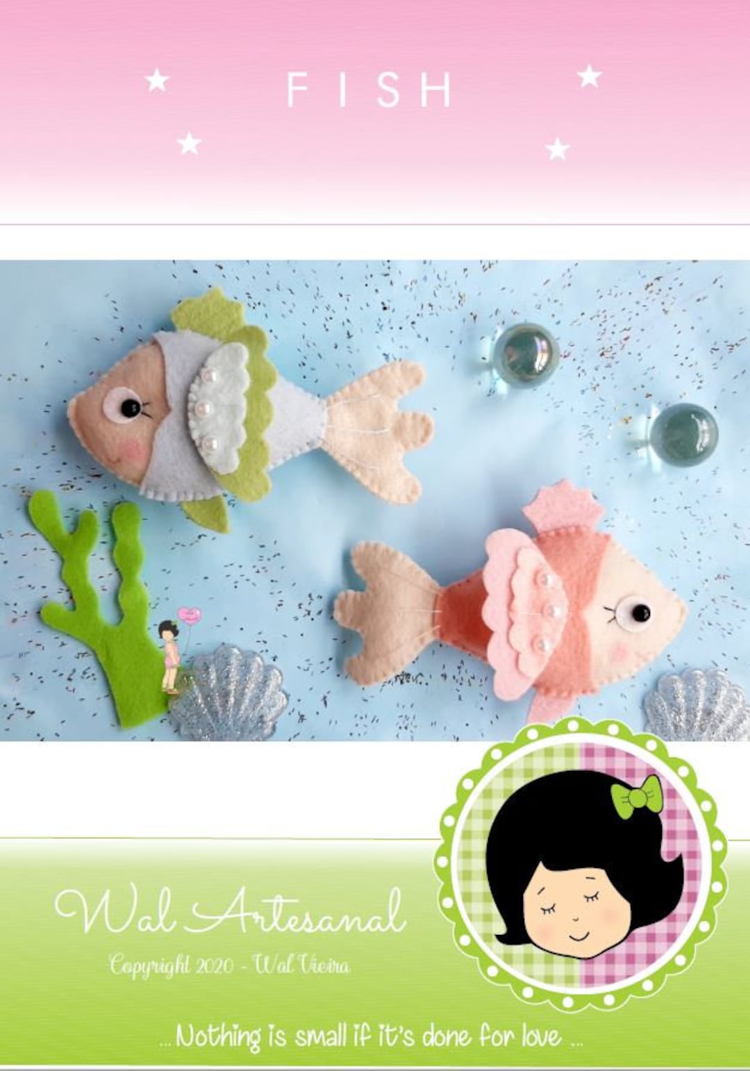 Fish - Felt PDF Pattern - Sea Life - Fish Ornament - Ocean Toys - Sea ...