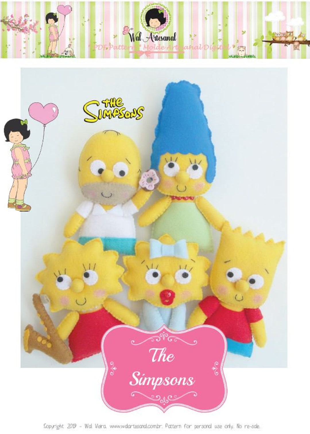 The Simpsons - PDF Pattern - Homer, Marge, Bart, Lisa & Maggie! - Etsy