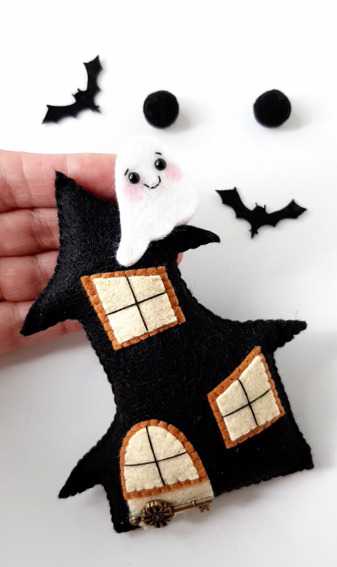 Halloween Haunted House Felt Pattern PDF SVG Party Kids Ornament ...