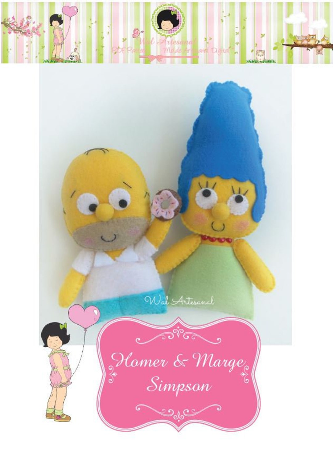 Duo Homer & Marge Simpson PDF Pattern the Simpsons - Etsy
