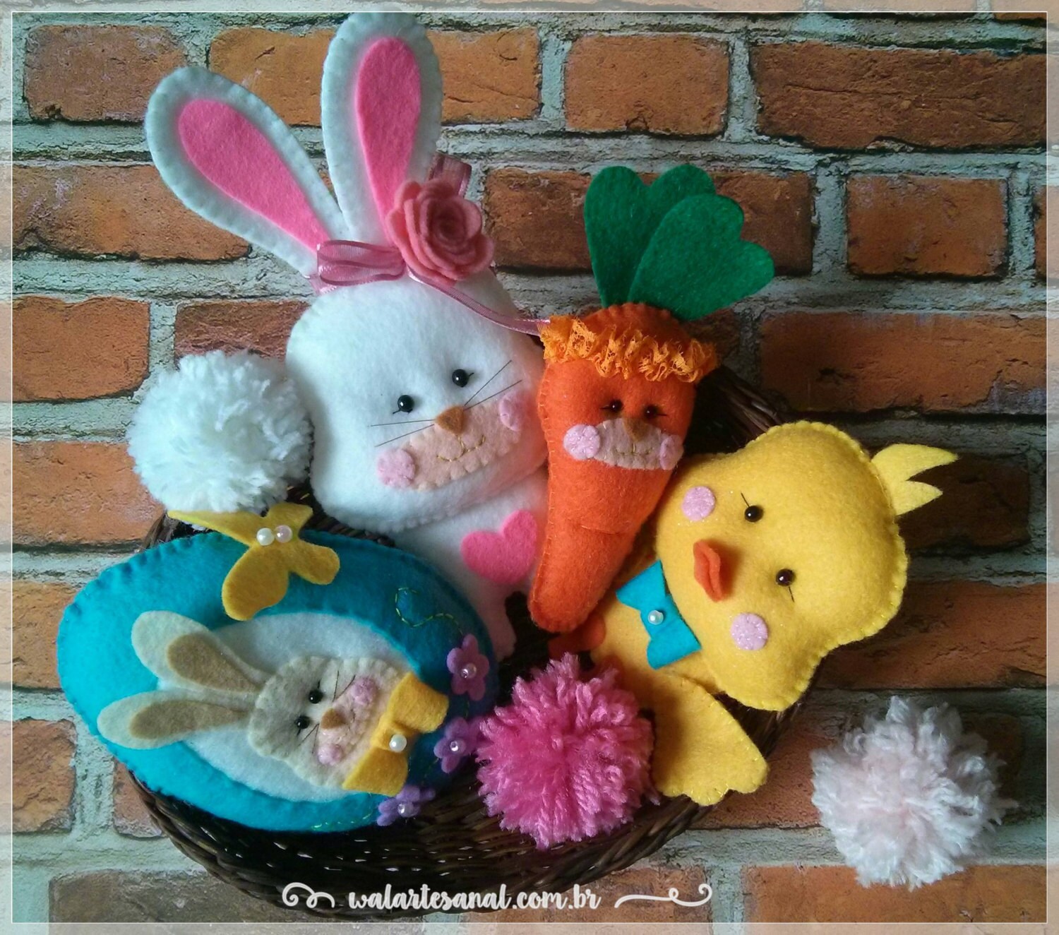 Easter Banner - PDF Pattern - Cute Felt Bunny, Carrot, Chick and Easter ...
