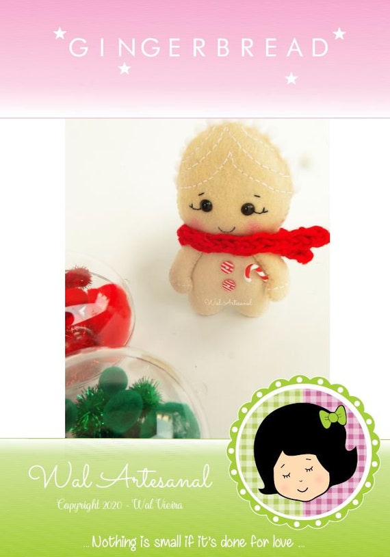 Gingerbread Girl Ornament Felt PDF Pattern Sewing Felt | Etsy
