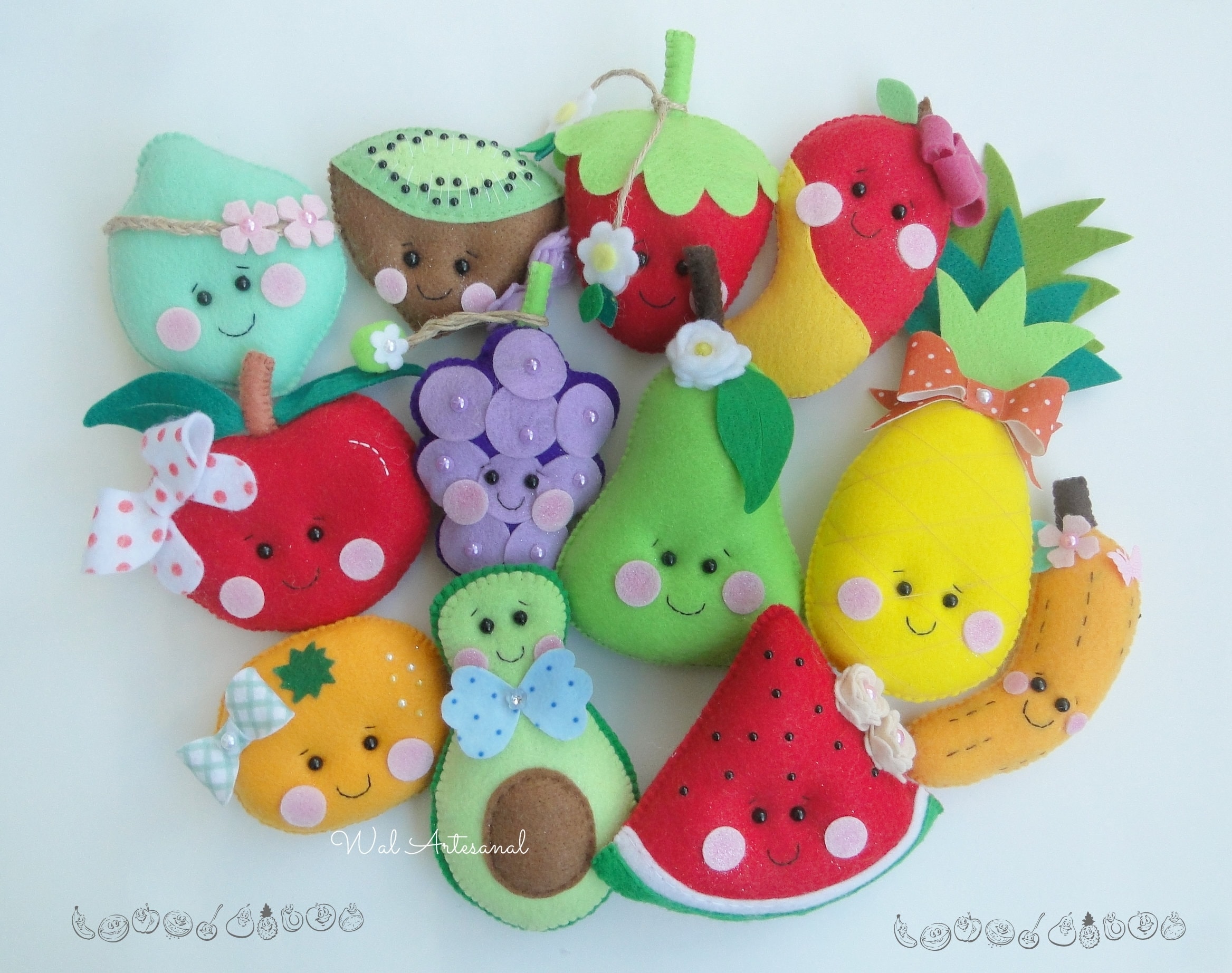 Felt Fruits Pdf Pattern Kids Toy | Etsy