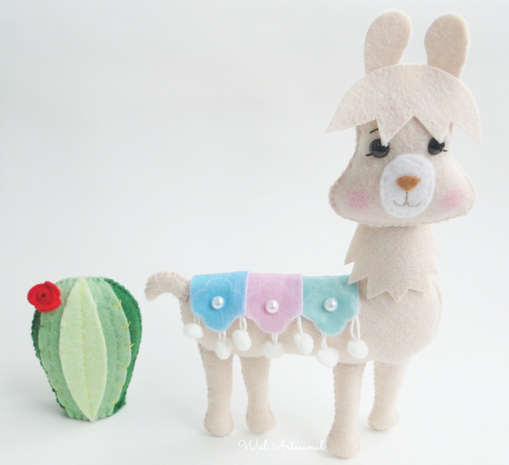 Felt Llama PDF Pattern Alpaca Cactus Mushroom | Etsy