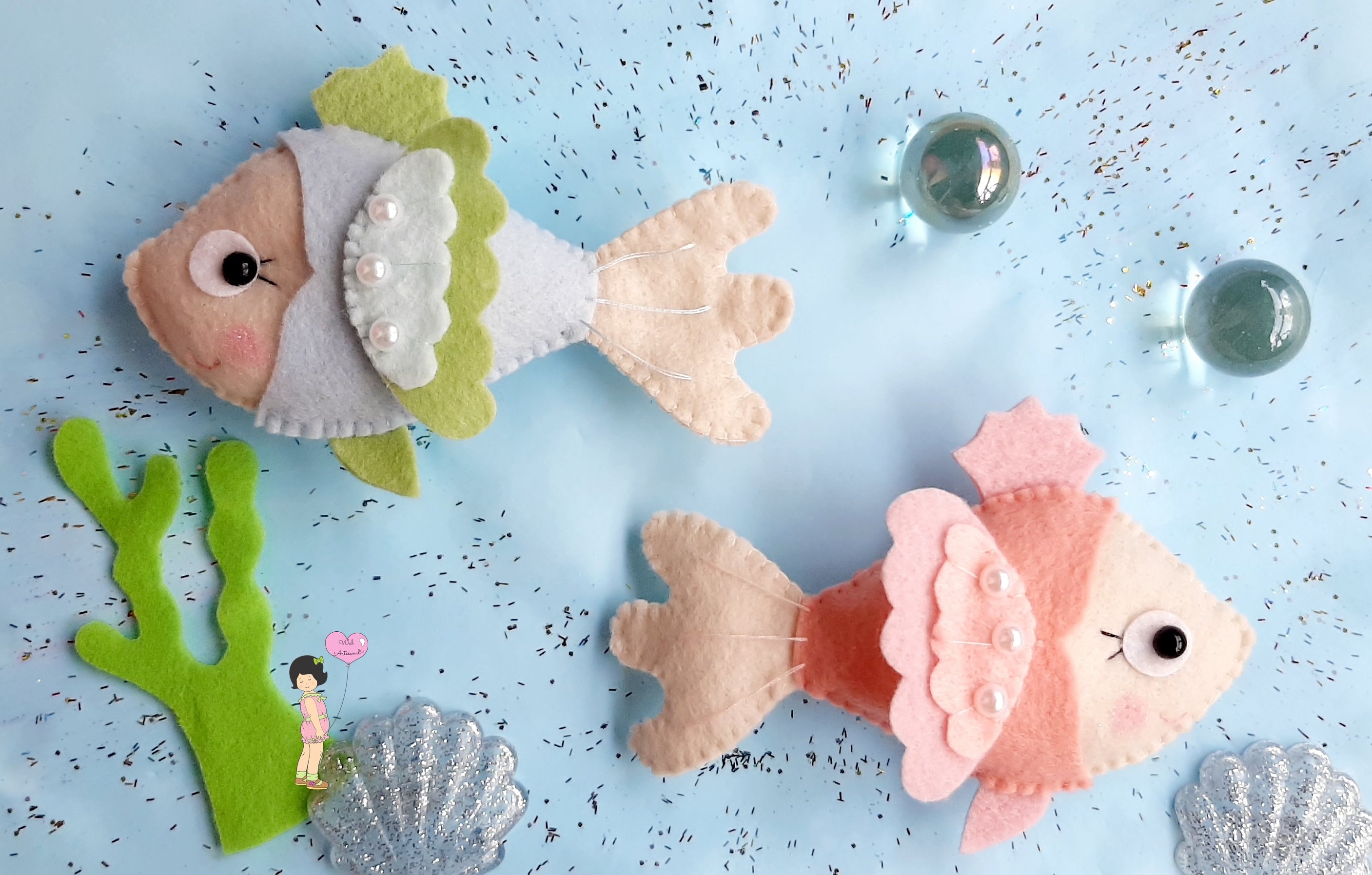 Fish Felt PDF Pattern Sea Life Fish Ornament Ocean - Etsy
