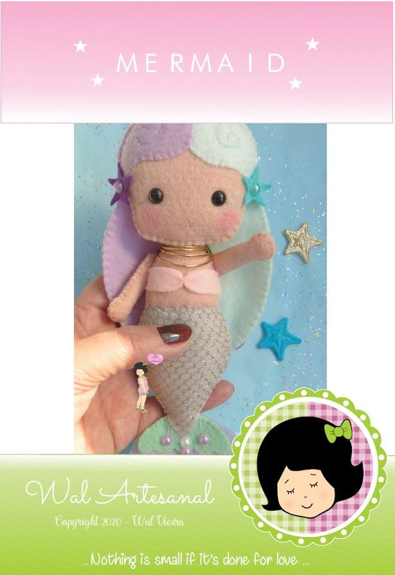 Cute Mermaid PDF Pattern Felt Pattern Sea Life Mermaid | Etsy