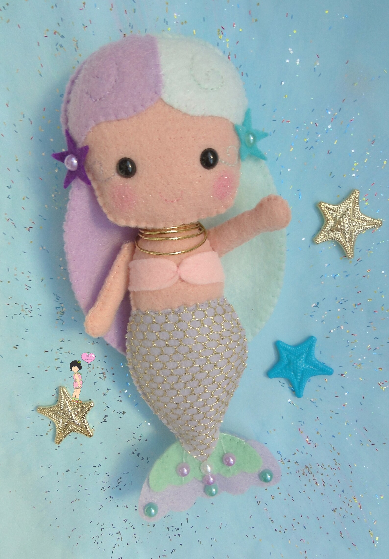 Cute Mermaid PDF Pattern Felt Pattern Sea Life Mermaid - Etsy