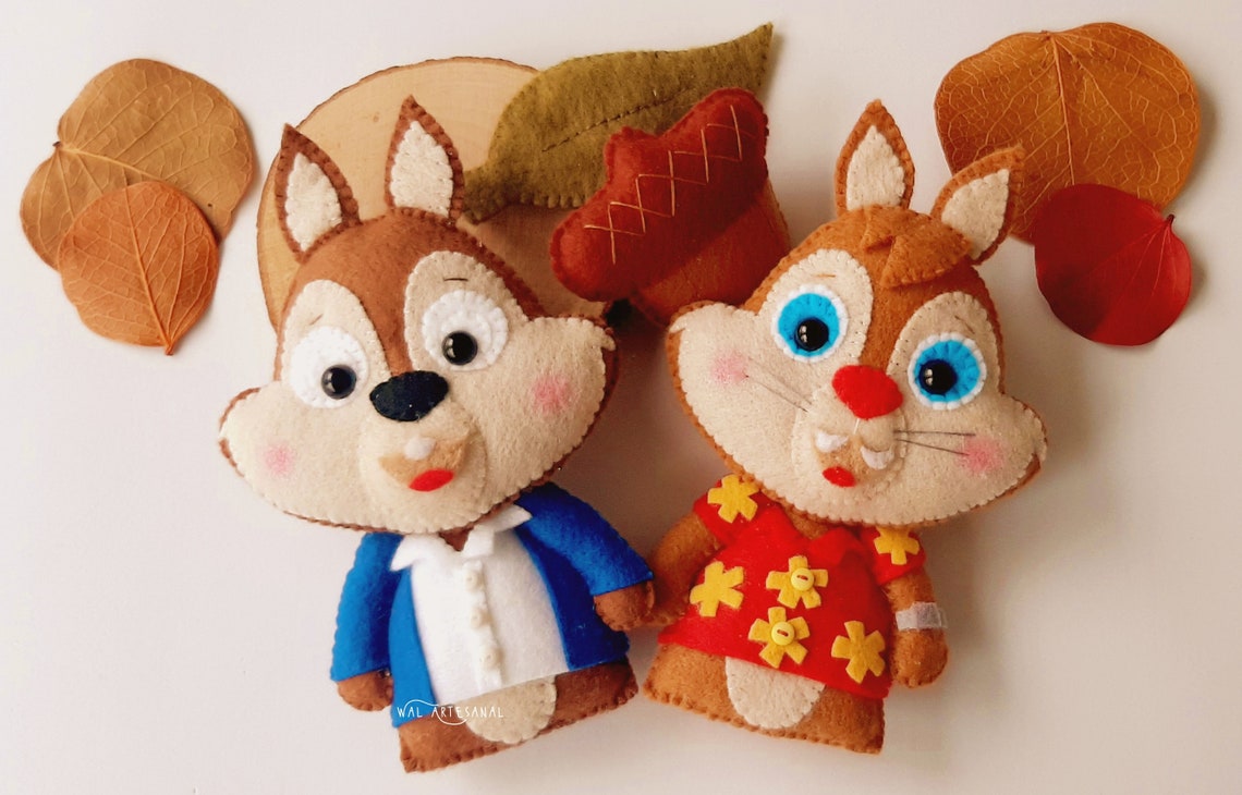 Chip and Dale Felt Squirrel Felt Pattern Rescue Rangers | Etsy
