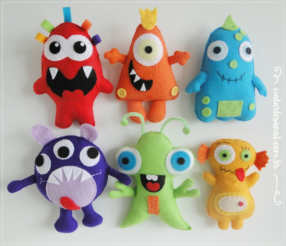 Lovely Monsters Felt Pattern PDF Handsew Halloween Party Kids - Etsy