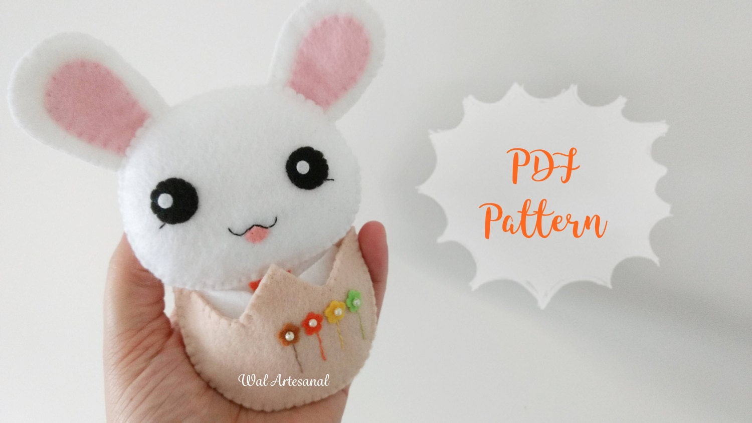 Felt Baby Bunny PDF Pattern DIY Sweet Rabbit | Etsy