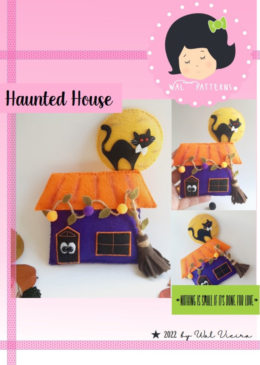 Halloween Haunted House Felt PDF Pattern Party Kids Ornament Handsewn ...