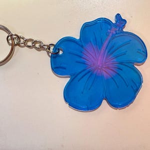 Handmade Hibiscus Flower Keychain - Etsy
