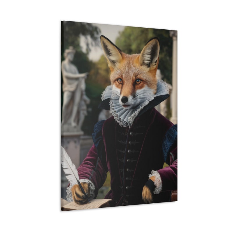 Renaissance Fox Portrait Wall Art Home Decor Vintage Animal Art Fox ...