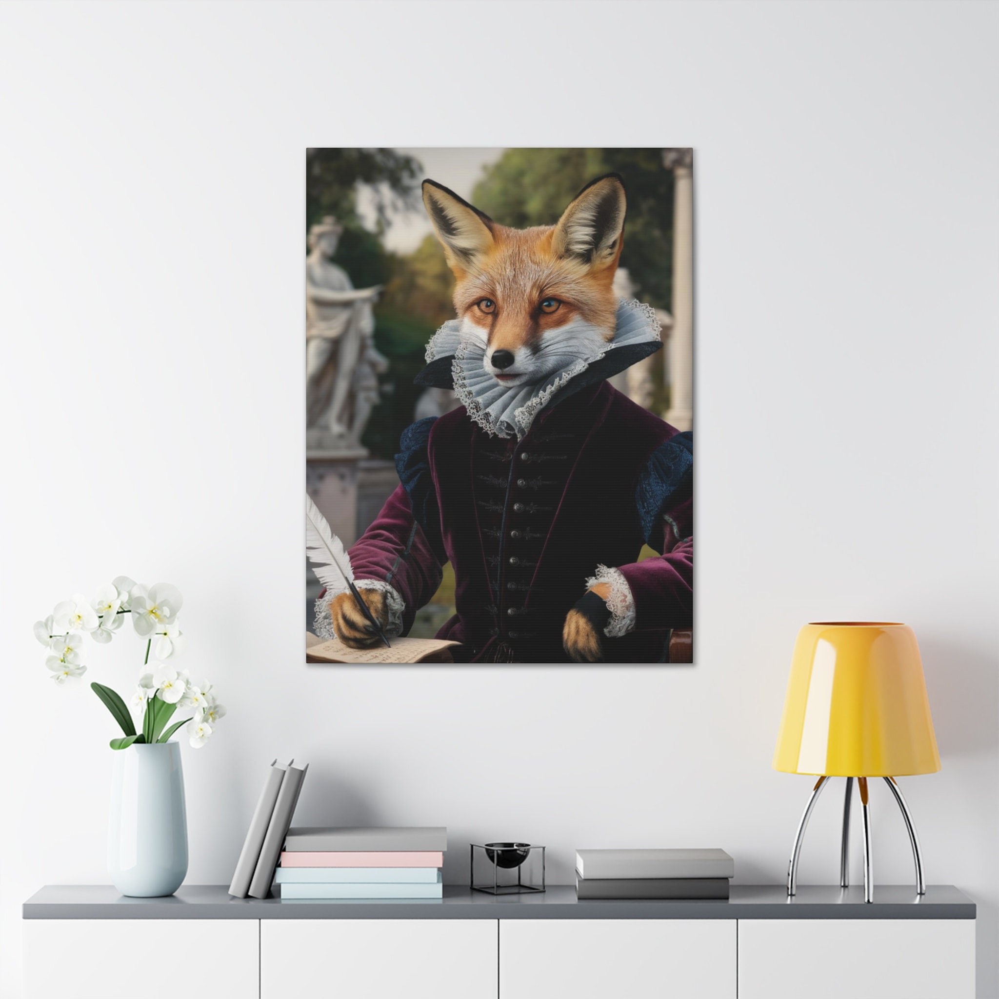 Renaissance Fox Portrait Wall Art Home Decor Vintage Animal Art Fox ...