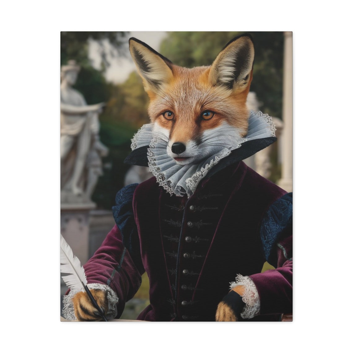 Renaissance Fox Portrait Wall Art Home Decor Vintage Animal Art Fox ...