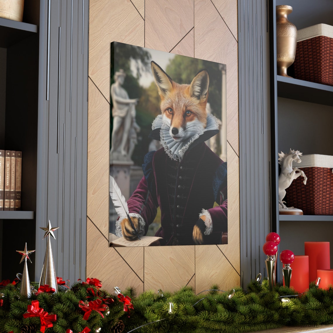 Renaissance Fox Portrait Wall Art Home Decor Vintage Animal Art Fox ...