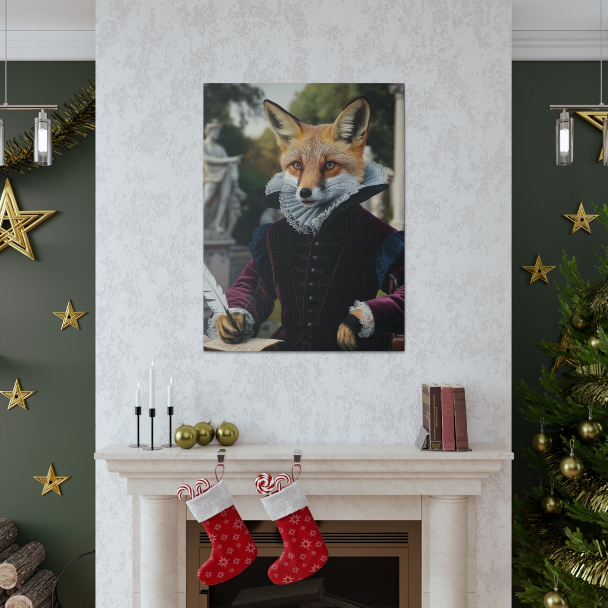 Renaissance Fox Portrait Wall Art Home Decor Vintage Animal Art Fox ...